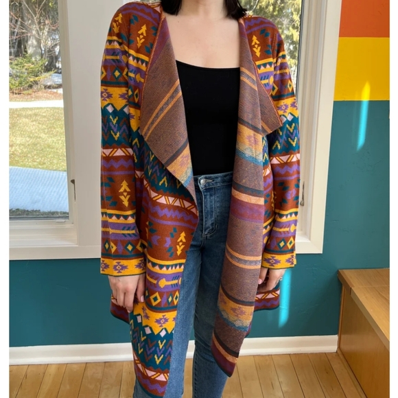 Savanna Jane | Sweaters | Savanna Jane The Bella Tarwin Aztec Open ...